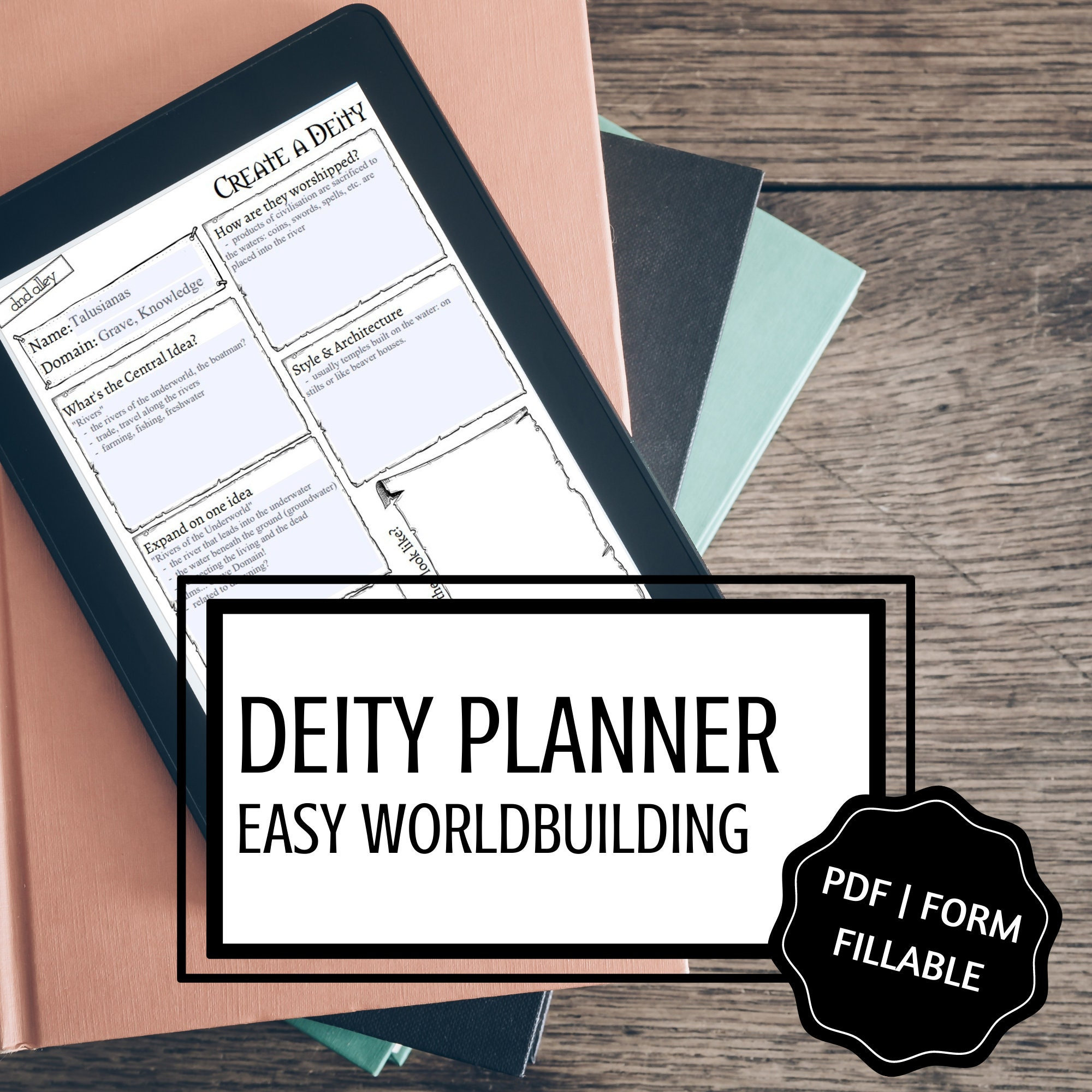 Fantasy Deity Planner | Form Fillable | Dnd, Writing, or Other Rpgs ...