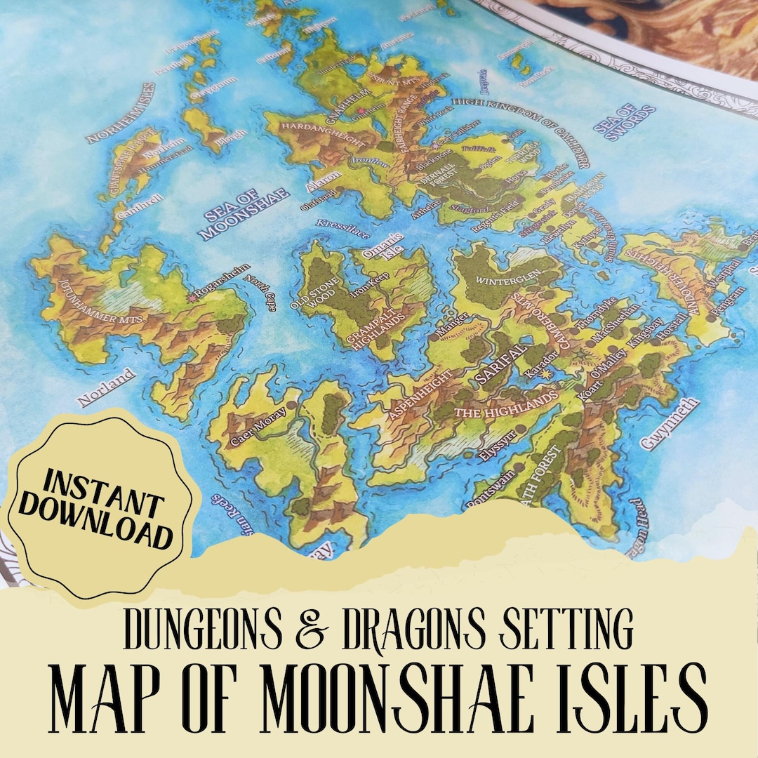 Map of Moonshae Isles forgotten Realms Setting Dnd Map GM Tools Faerûn ...