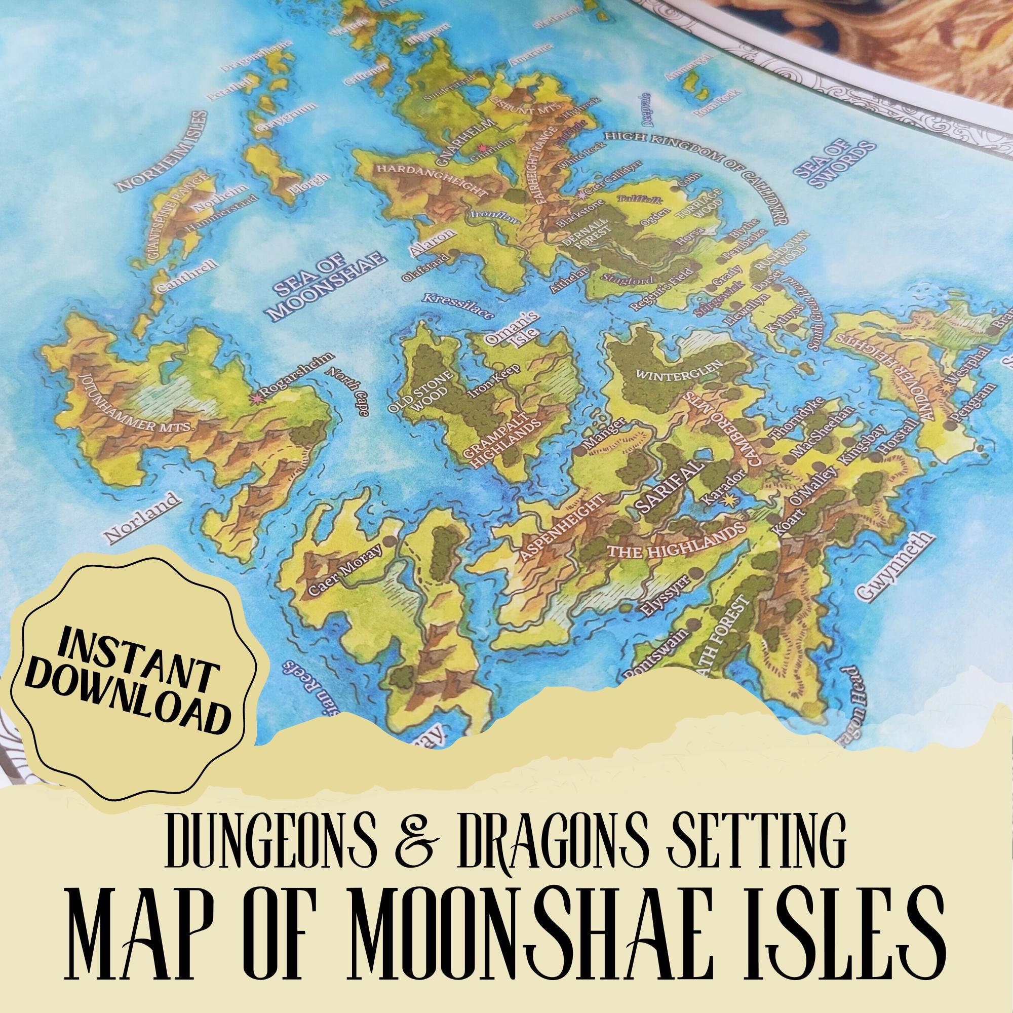 Map of Moonshae Isles forgotten Realms Setting Dnd Map GM Tools Faerûn ...