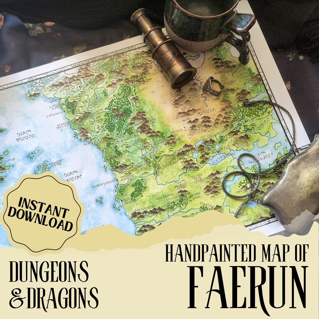 Map of Faerun sword Coast Dnd Map GM Tools Faerûn - Etsy Ireland