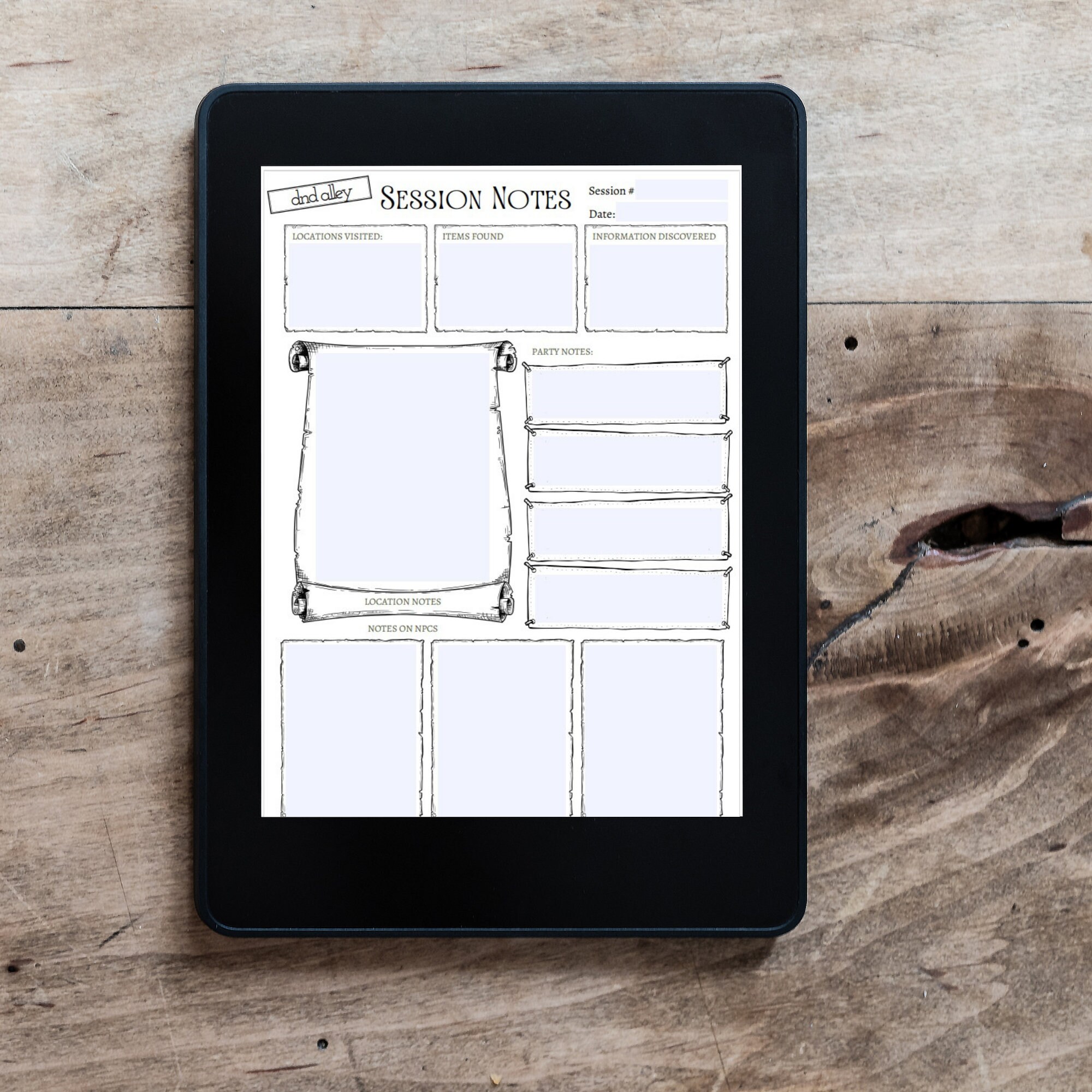 Dnd Session Notes | Form Fillable | Perfect for Session Summaries ...
