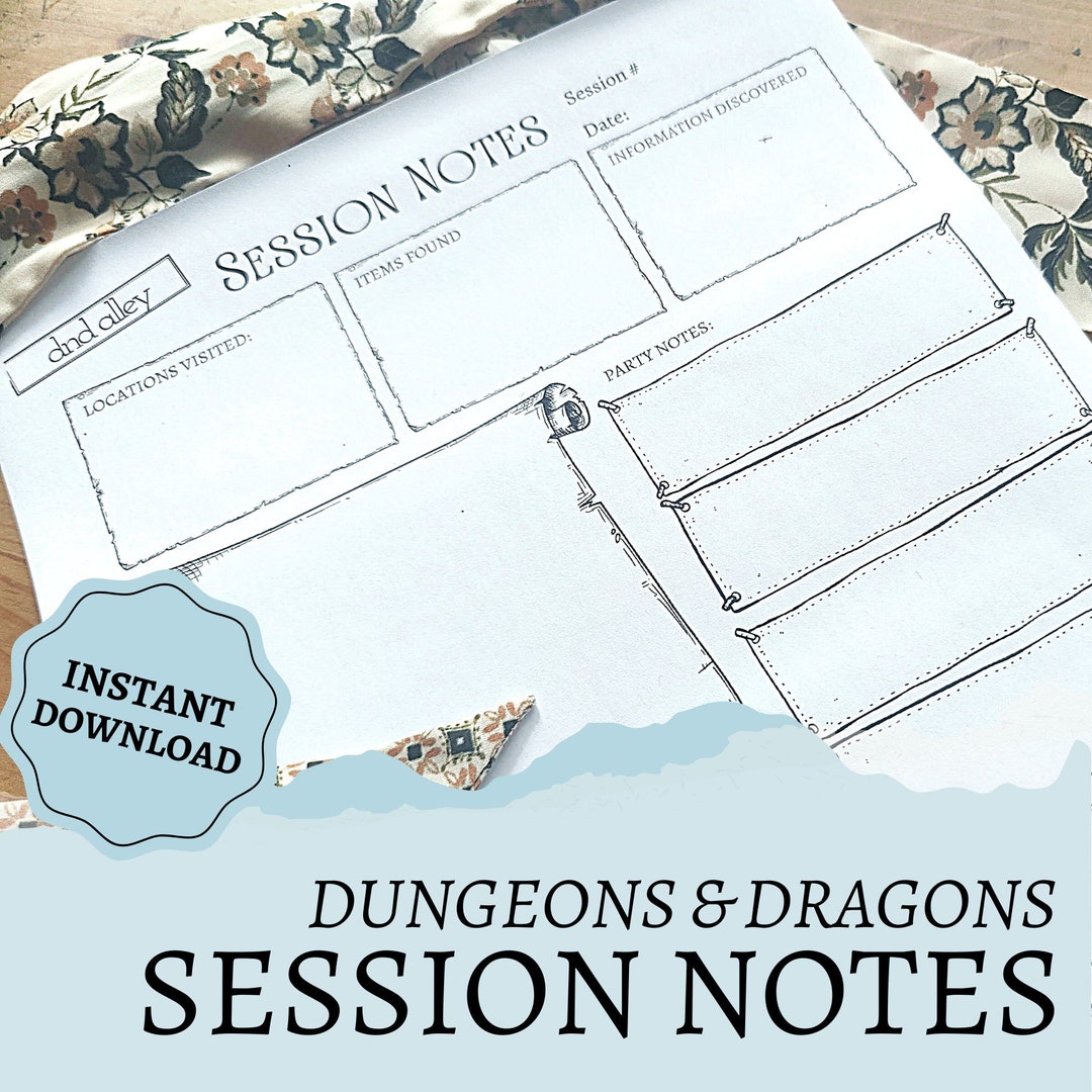 Dnd Session Notes Perfect for Session Summaries Adventure - Etsy Australia