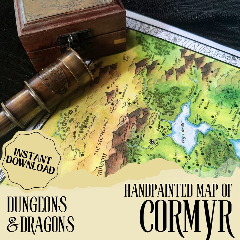 Map of Cormyr forgotten Realms Setting Dnd Map GM Tools Faerûn - Etsy ...