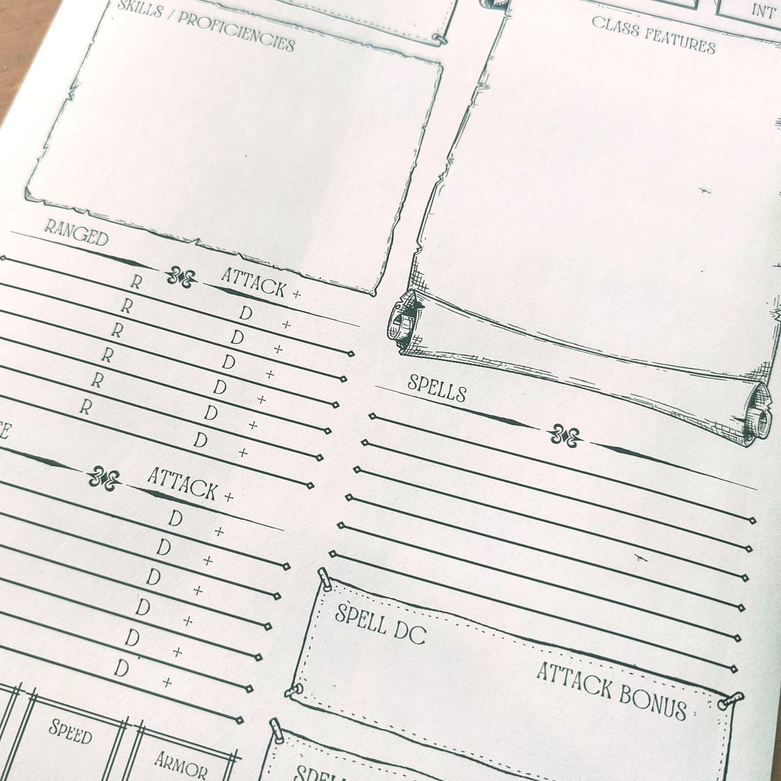 NPC Character Sheet Adventure Theme Dnd Resources - Etsy Australia