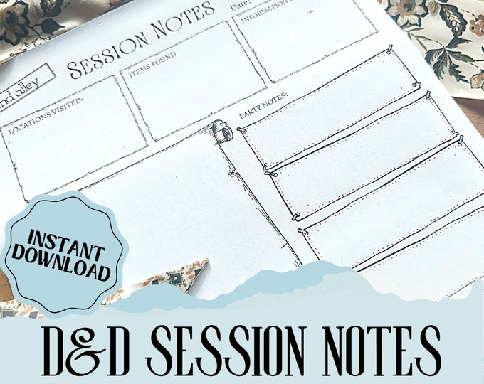 Dnd Player Character Sheet & Notes Bundle Pack Adventure Theme Dnd ...