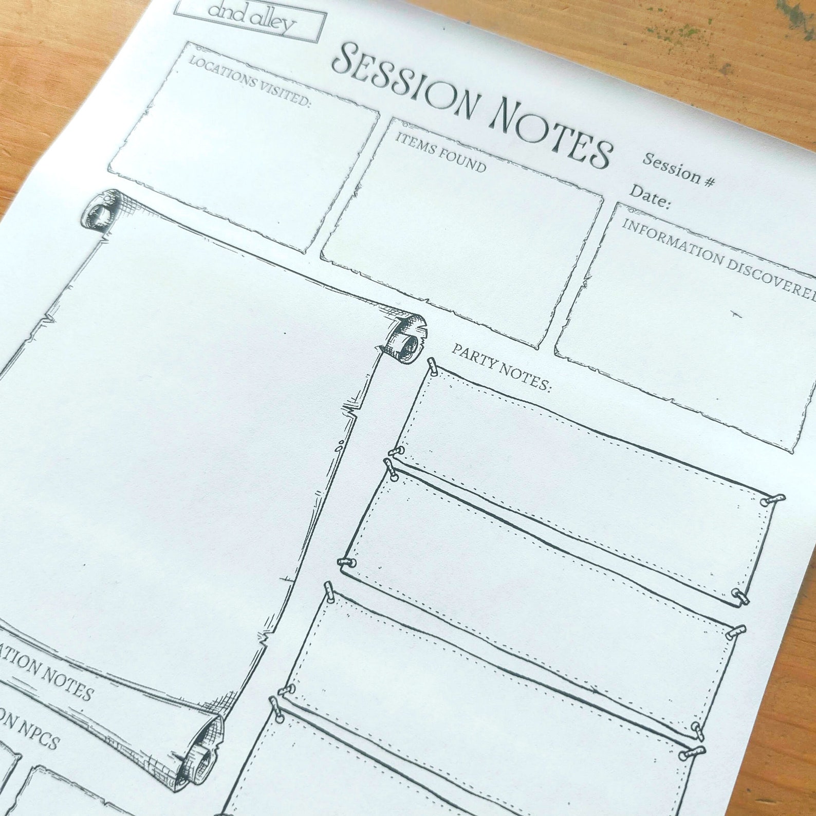 Dnd Session Notes | Perfect for Session Summaries! | Adventure Theme - Etsy