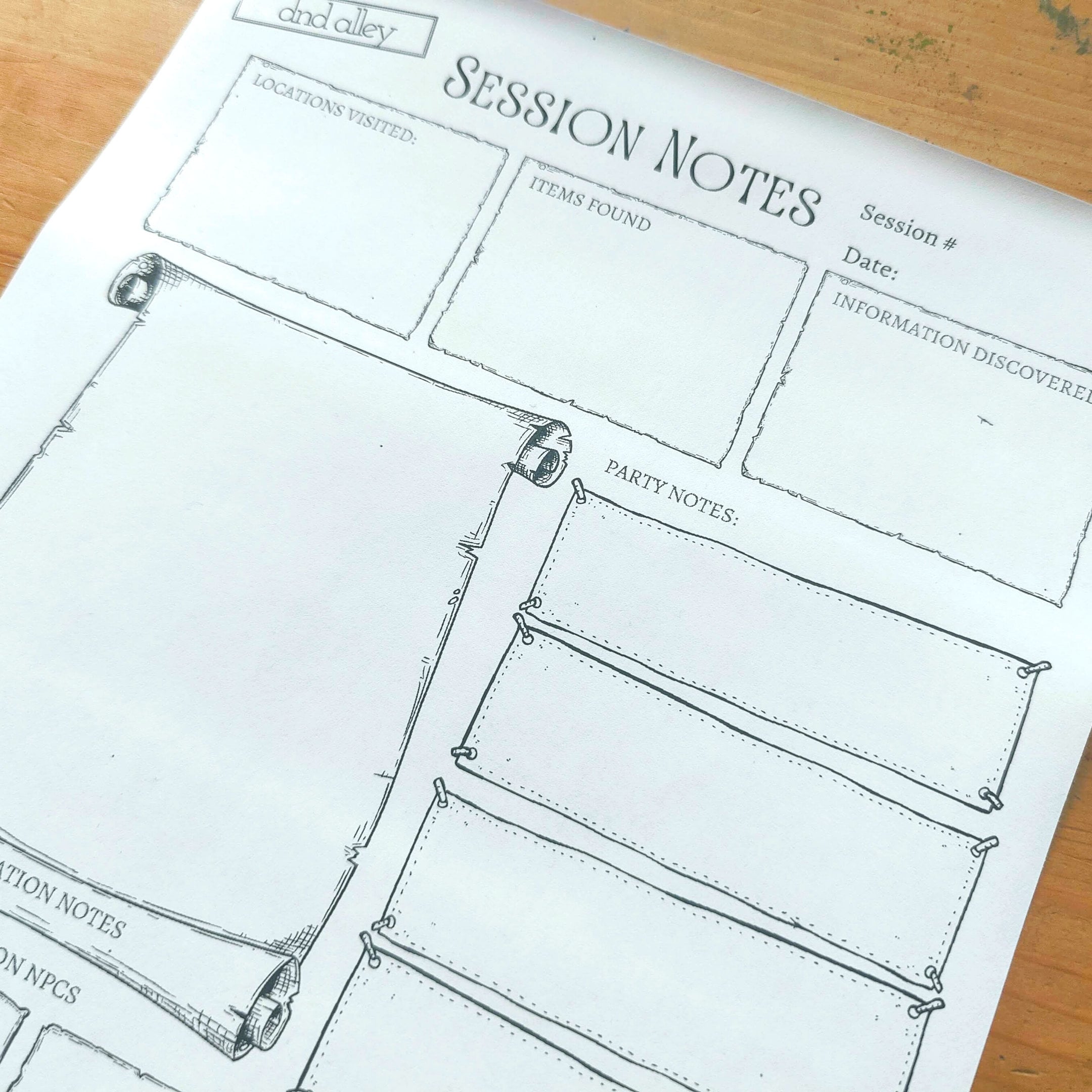 Dnd Session Notes | Perfect for Session Summaries! | Adventure Theme - Etsy