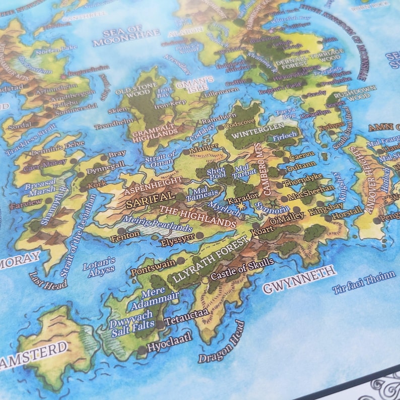 Map of Moonshae Isles forgotten Realms Setting Dnd Map GM Tools Faerûn ...