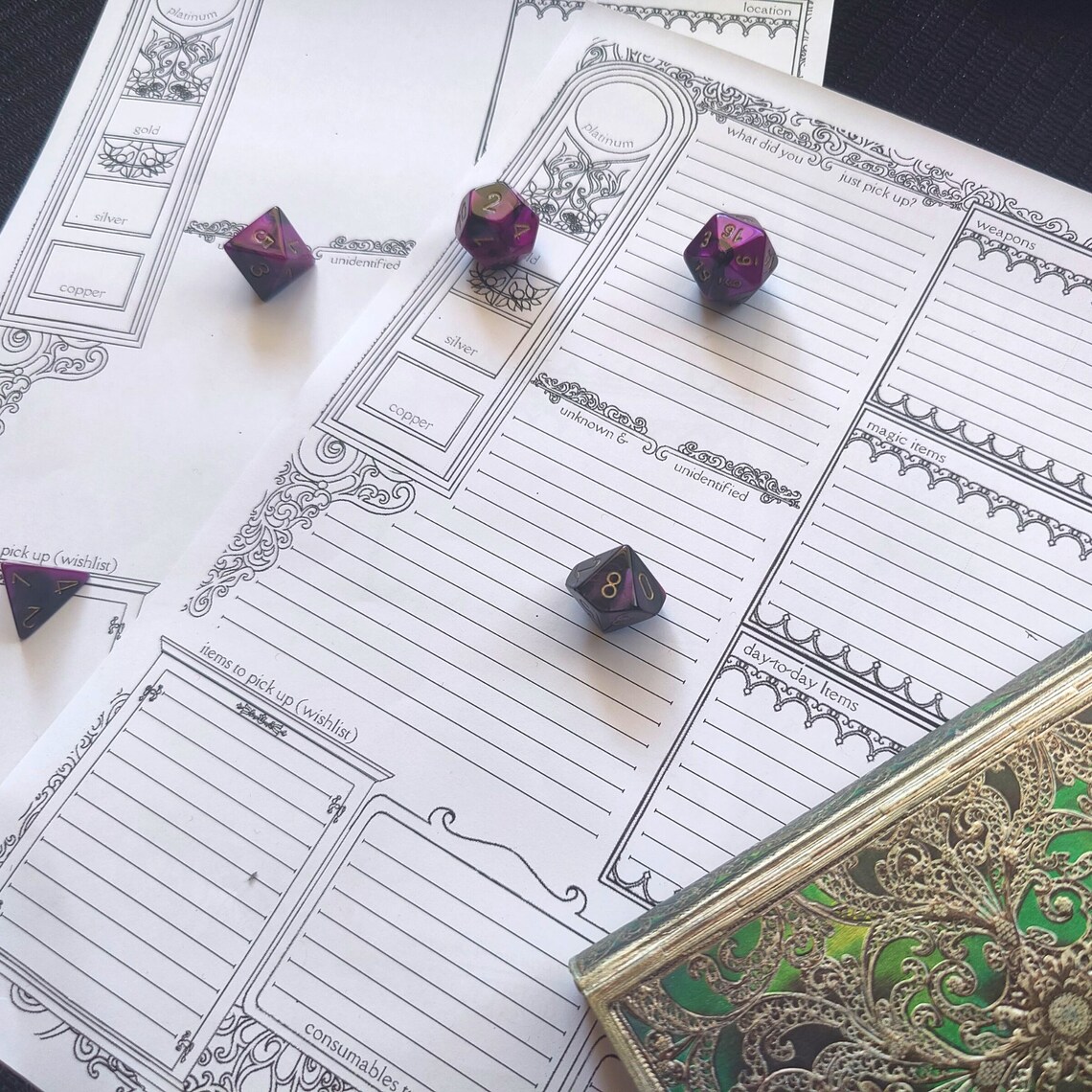 Dnd Character Sheet & Notes Bundle Pack | Magic Academy Theme | Dnd ...