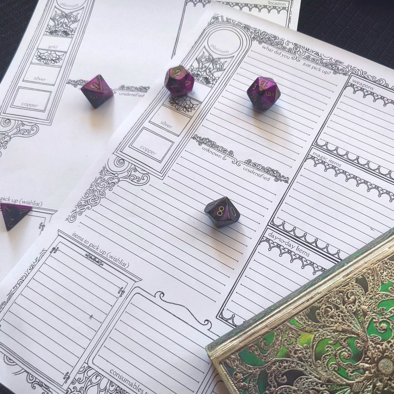 Dnd Character Sheet & Notes Bundle Pack | Magic Academy Theme | Dnd ...