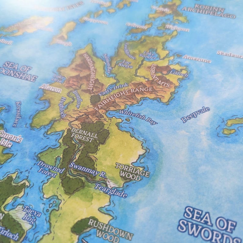 Map of Moonshae Isles forgotten Realms Setting Dnd Map GM Tools Faerûn ...