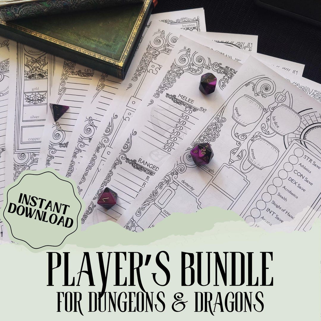 Dnd Character Sheet & Notes Bundle Pack | Magic Academy Theme | Dnd ...