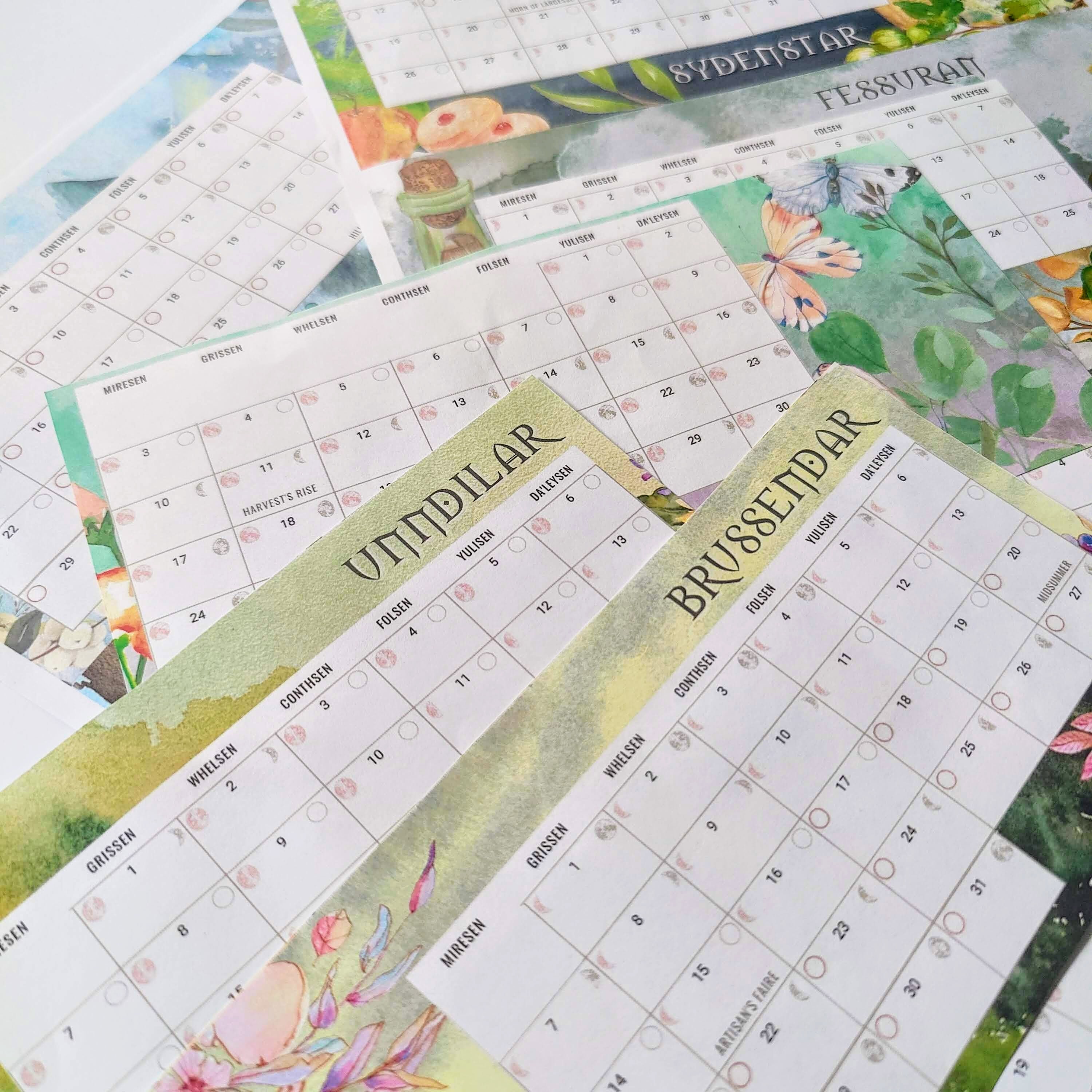 Exandria Calendar | Dnd Lunar Cycle Tracker (digital Download) - Etsy