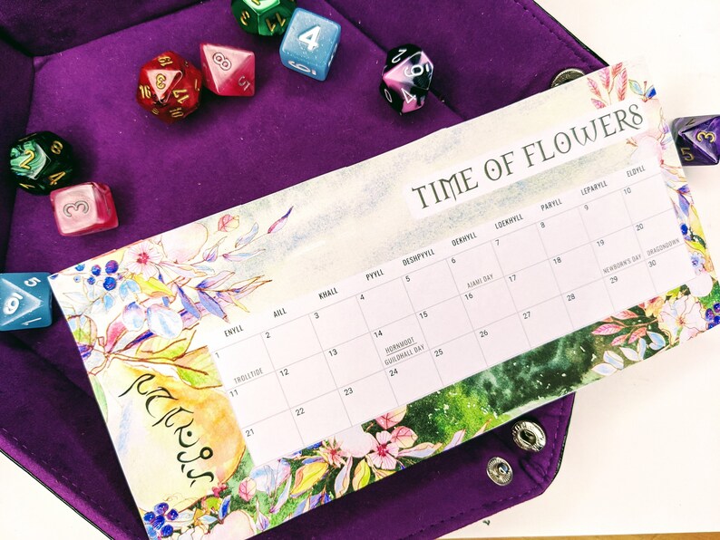 D&D Calendar BUNDLE 3 per Page Faerun's Calendar for Your Dnd Campaign ...