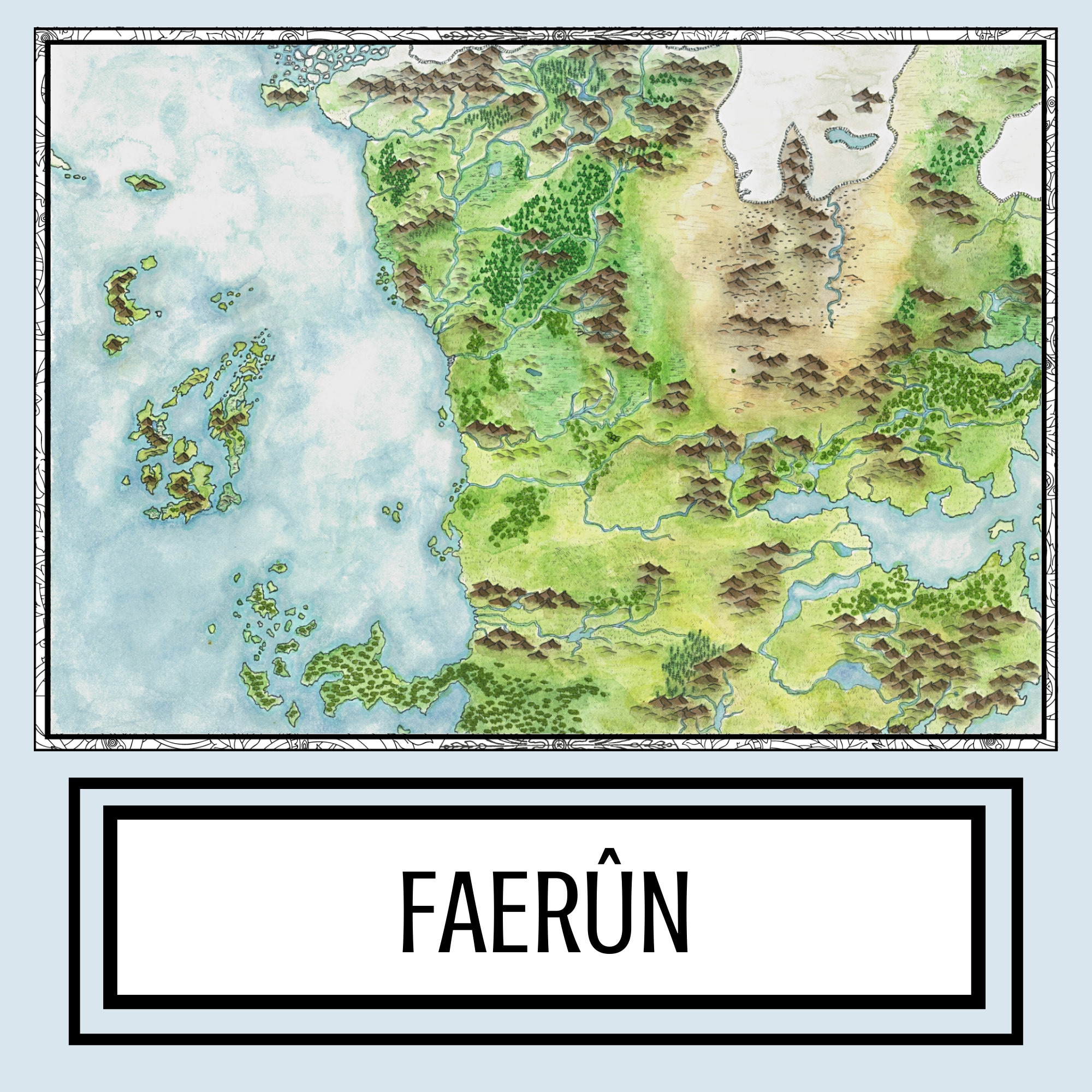 Map of Faerun sword Coast Dnd Map GM Tools Faerûn | Etsy Australia