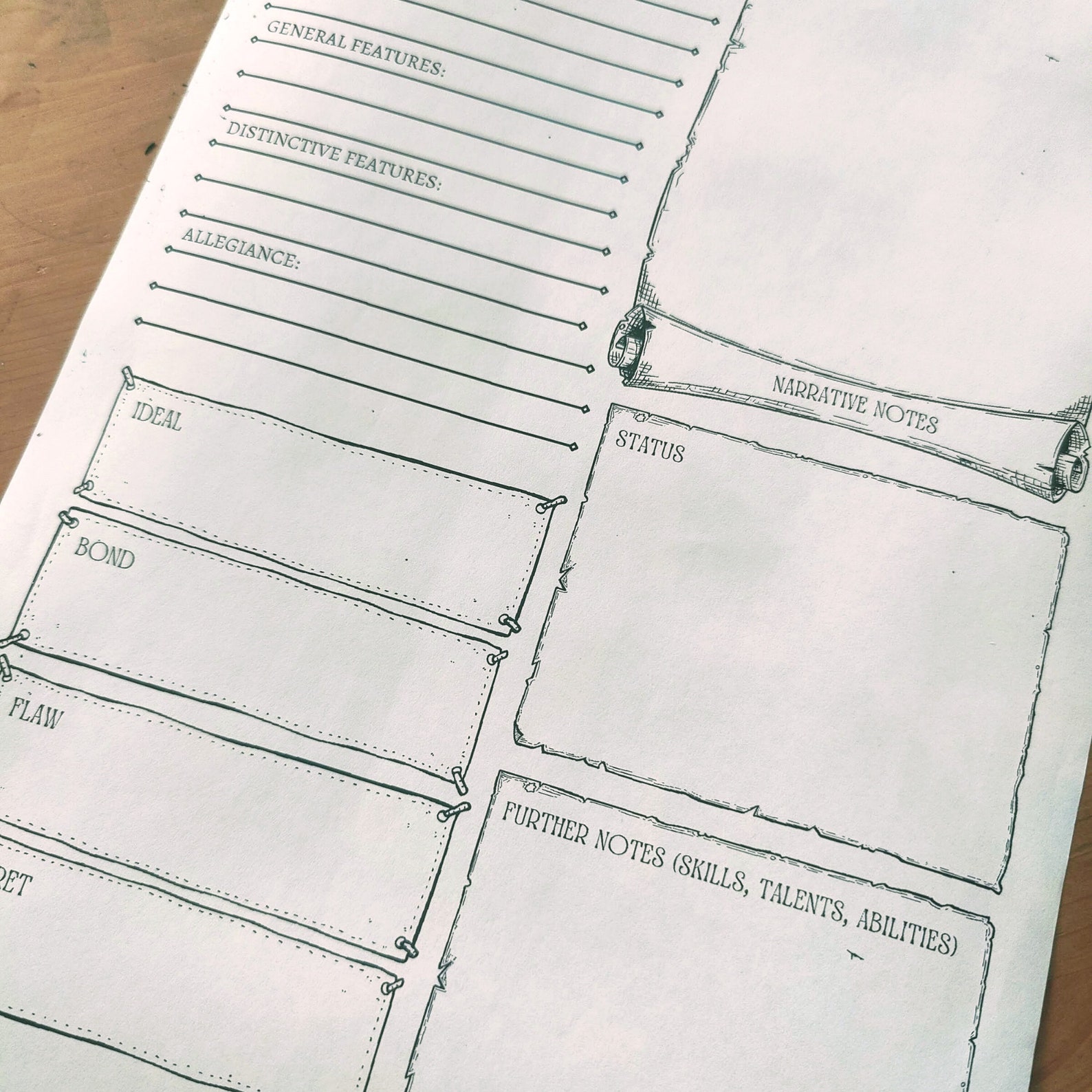 NPC Character Sheet Adventure Theme Dnd Resources - Etsy Australia
