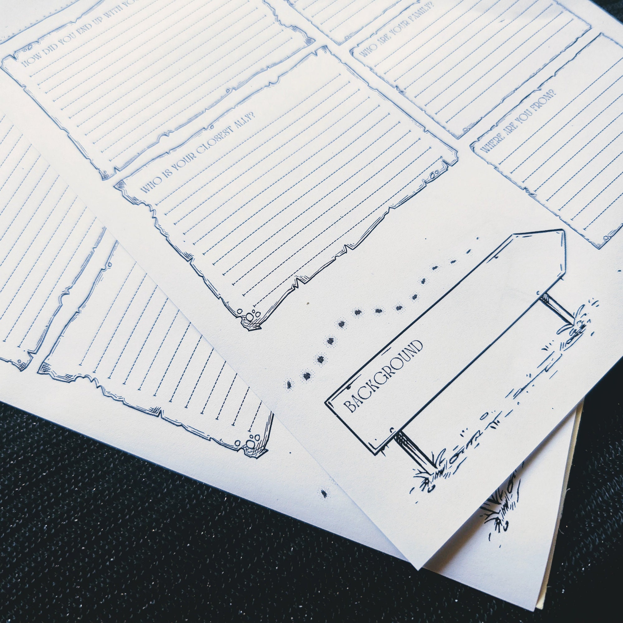 Dnd Player Character Sheet & Notes Bundle Pack Adventure - Etsy