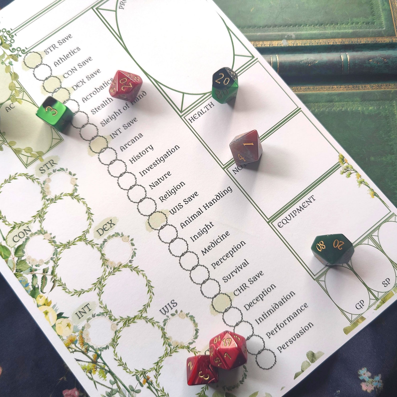 Cottagecore Dnd Character Sheet | Floral Dungeons and Dragons (digital ...
