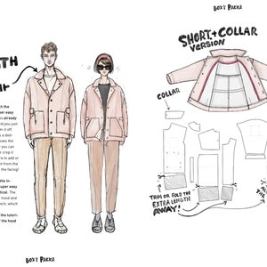 BOXY PARKA Digital Indie Sewing Pattern -pdf Download With Illustrated ...