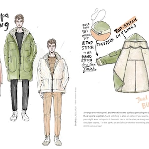 BOXY PARKA Digital Indie Sewing Pattern -pdf Download With Illustrated ...