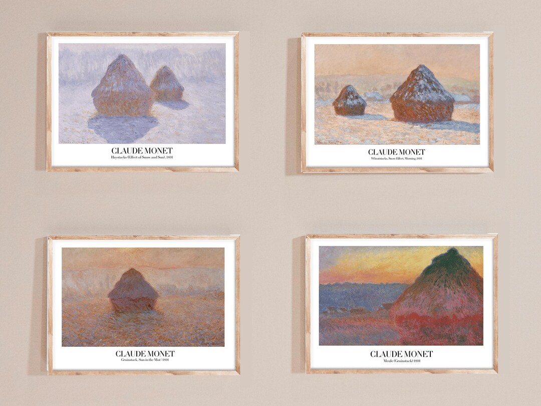 Claude Monet Grainstacks Haystacks Wheatstacks Monet Poster Print ...