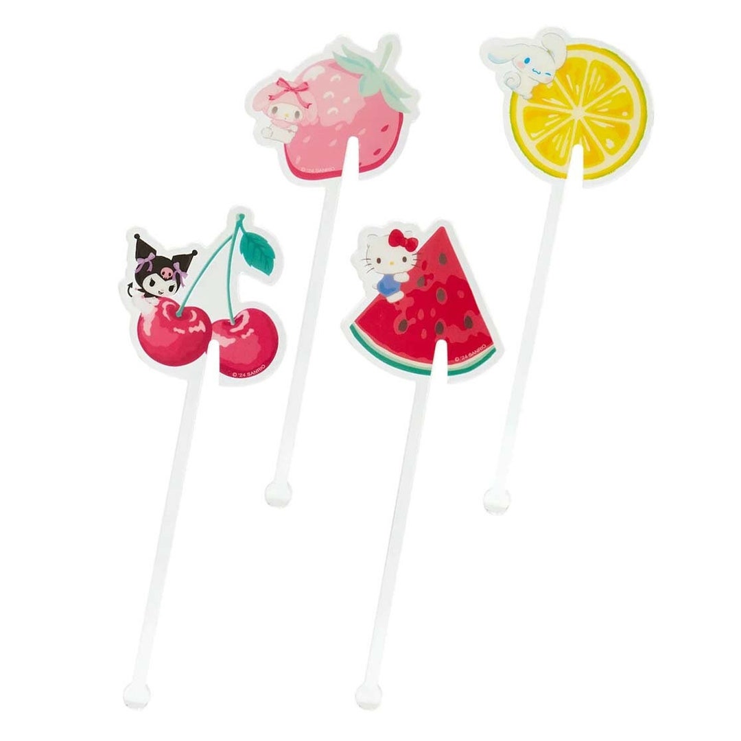 Japan Kawaii Cartoon Character Stirrer Stick Drink Decoration fruit - Etsy