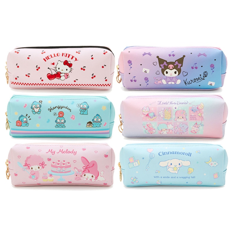 Japan Kawaii Cartoon Characters Two Zipper Pencil Case Pen Pouch - Etsy