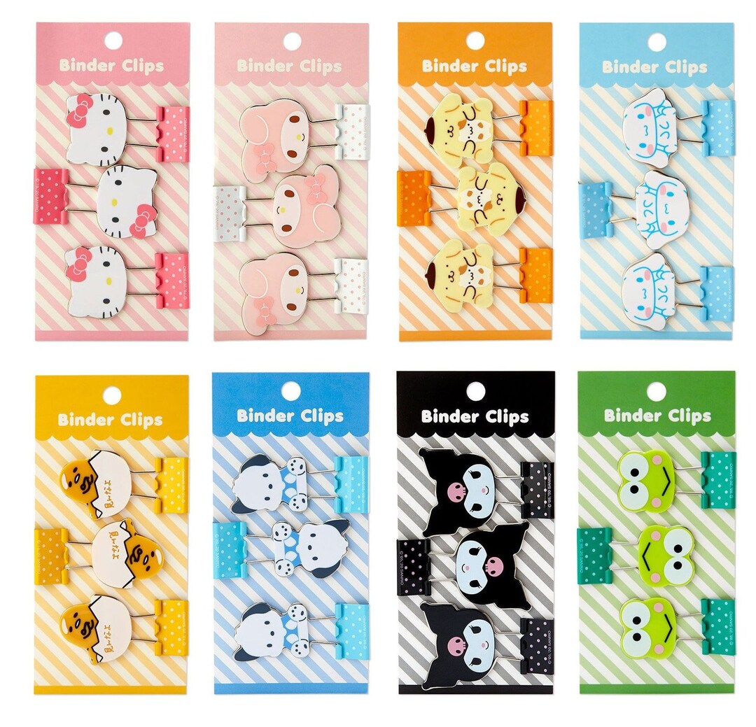 Japan Kawaii Cartoon Character Binder Clips Paper Clips - Etsy