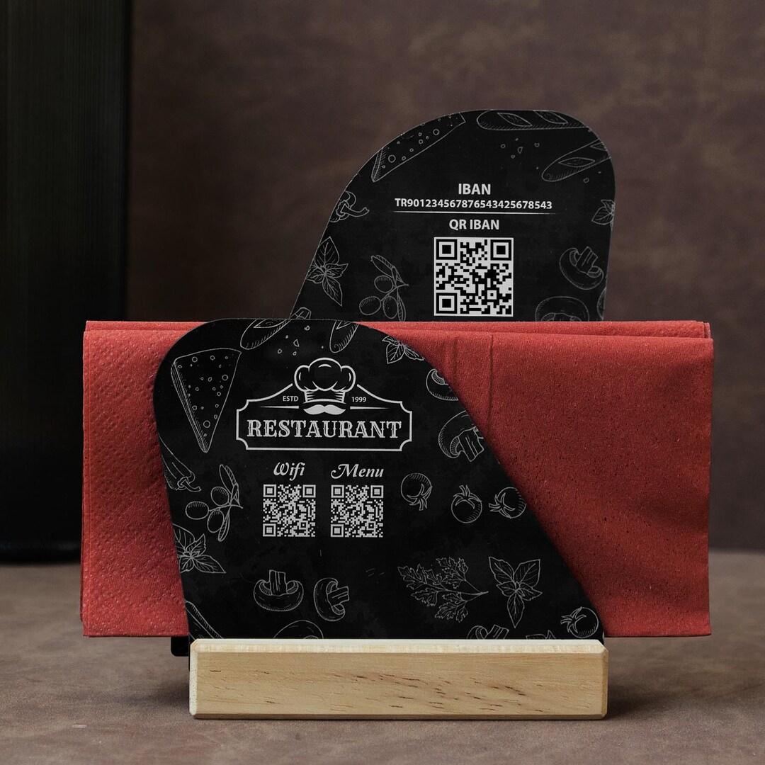 Custom QR Code Bar & Cafe Menu Stand, Personalized Scan to Pay Wifi ...