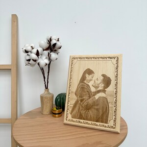 Custom Engraved Wood Photo as Gift for Her. Personalized Photo on Wood ...
