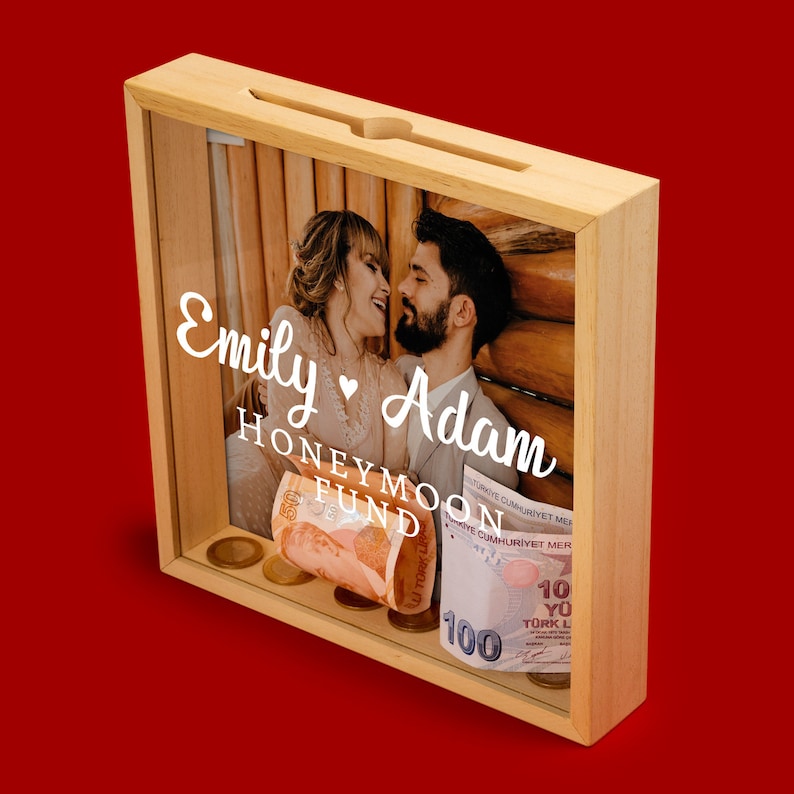 Honeymoon Fund Personalized Money Box Valentines Day Gift for - Etsy