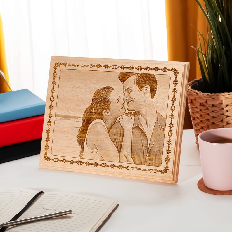Custom Engraved Wood Photo as Gift for Her. Personalized Photo - Etsy