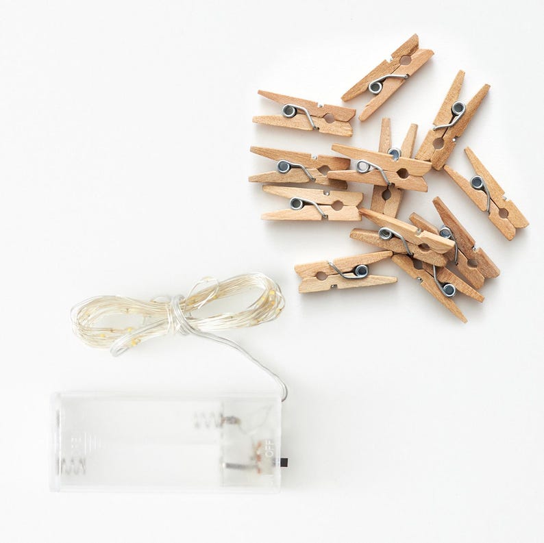 Custom Photo Hanger With String Lights, Holiday Home Wall Decor, Wood ...