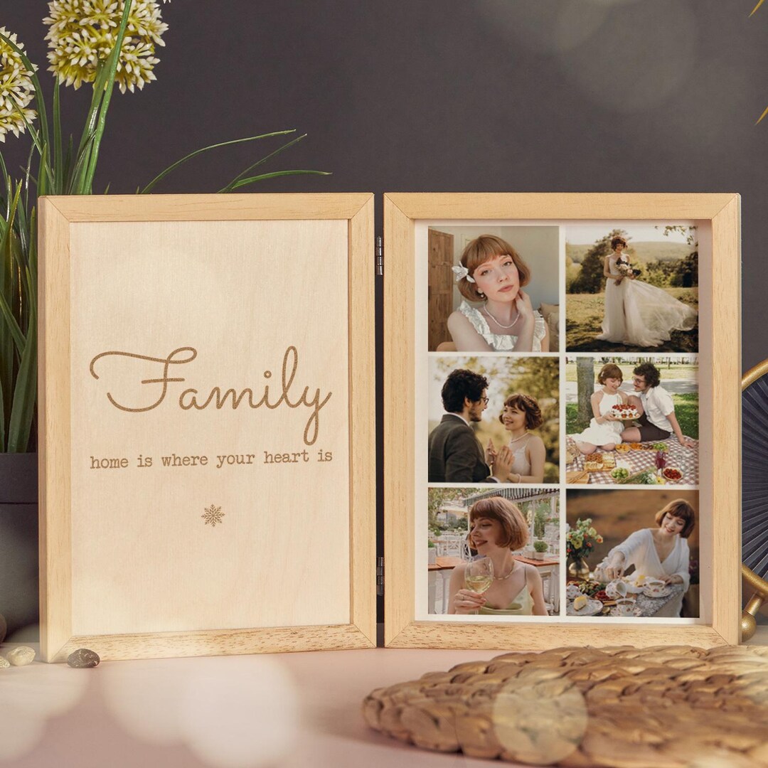 Personalized Wooden Photo Collage Box: Family Keepsake Gift - Etsy UK