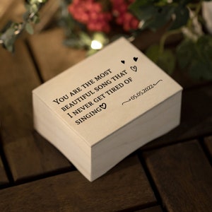 Music Box With Custom Song, Gifts for Boyfriend, Girlfriend, Couples ...