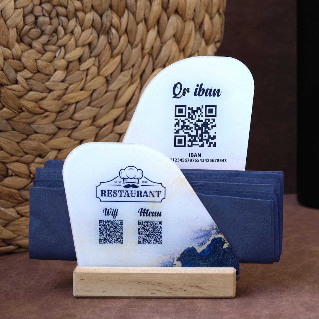 Custom QR Code Sign With Bar & Restaurant Menu Stand, Personalized Scan ...