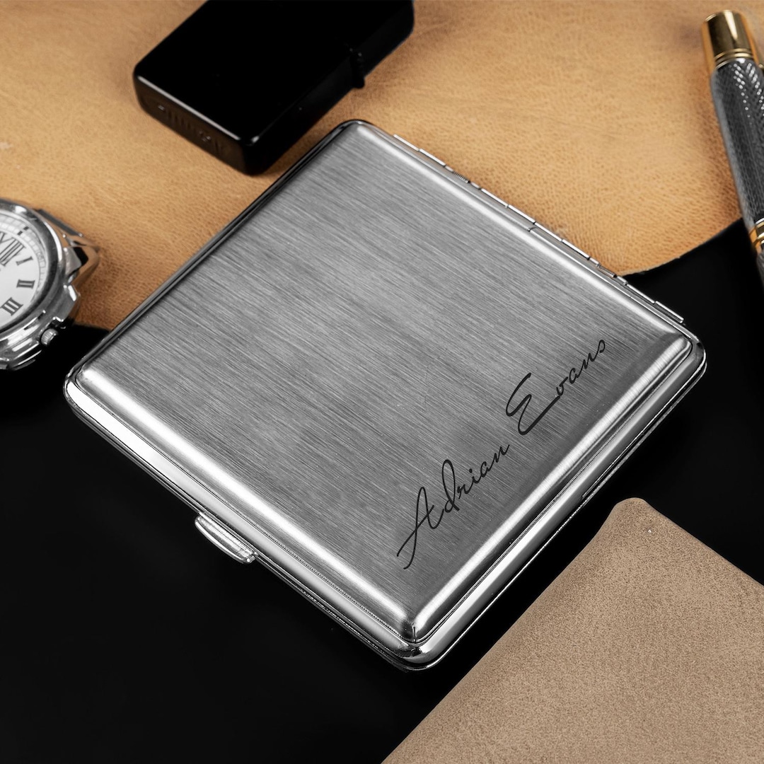 Name Custom Metal Cigarette Case for Men, Groomsmen Husband Retirement ...