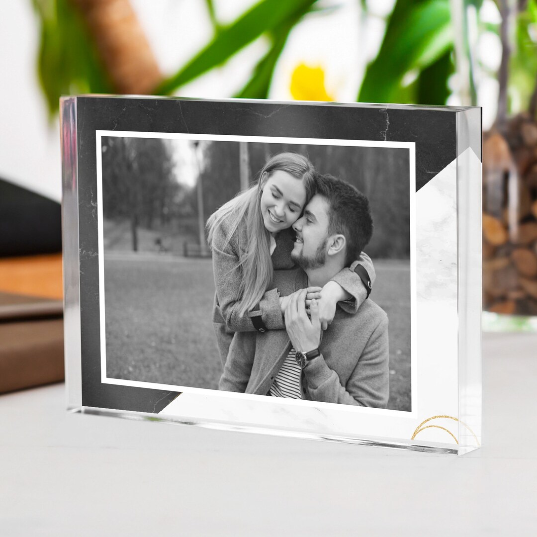 Personalized Couple Photo Print, Acrylic Photo Frame Block, Custom ...