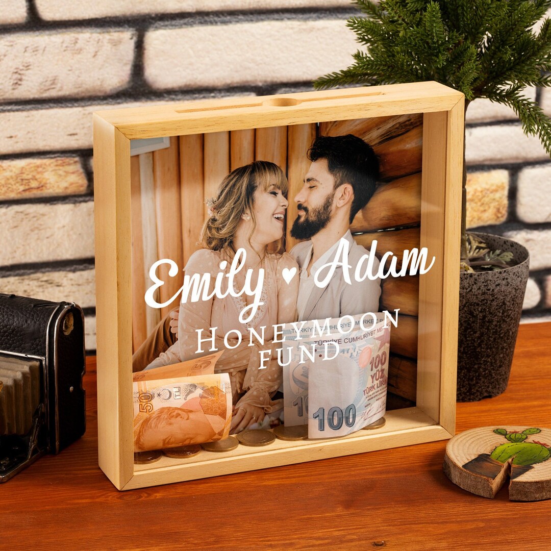 Honeymoon Fund Personalized Money Box Valentines Day Gift for Him ...