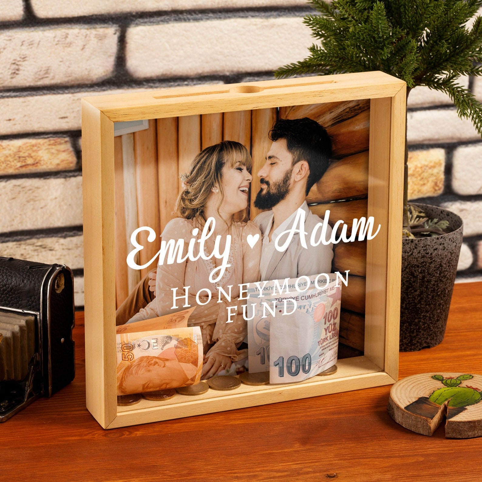 Honeymoon Fund Personalized Money Box Valentines Day Gift for - Etsy