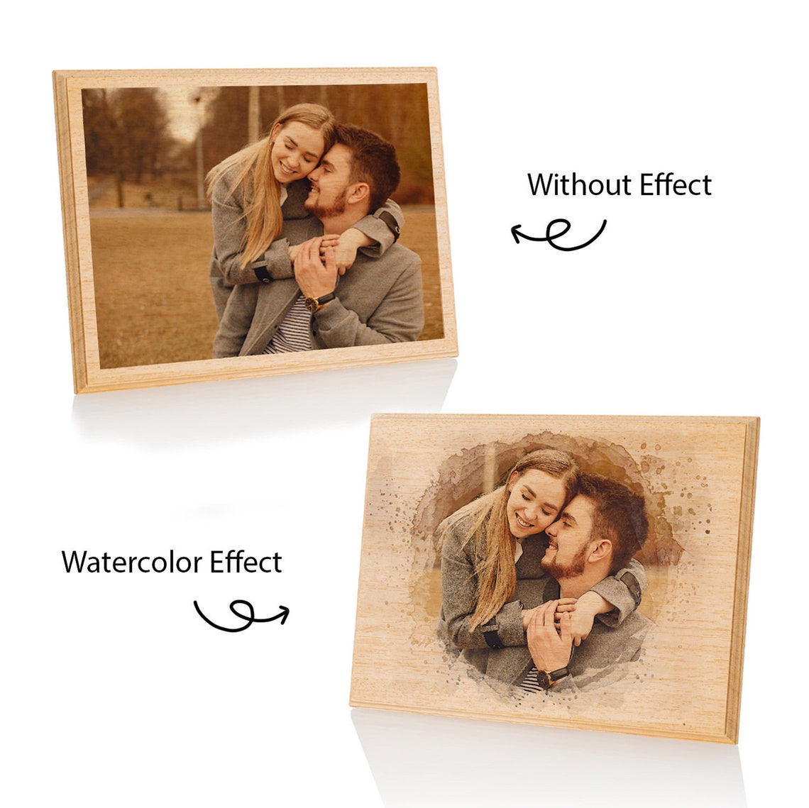 Foto personalizada en madera foto grabada en madera con - Etsy España