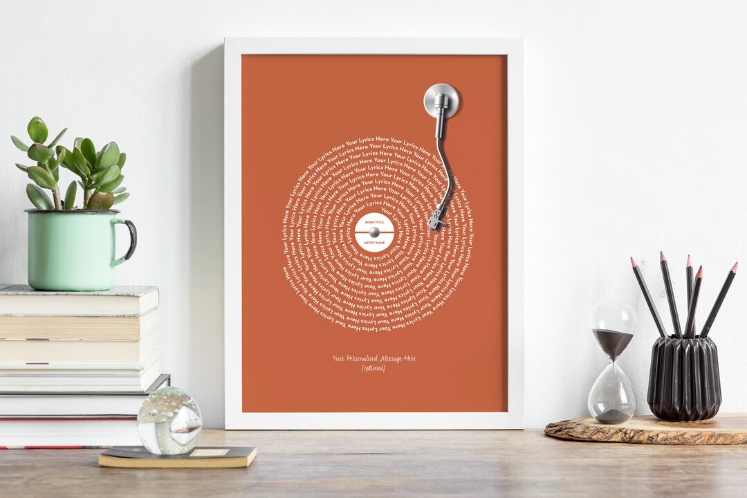 Custom Vinyl Lyrics Poster, Personalized Typography Print, Album Cover ...