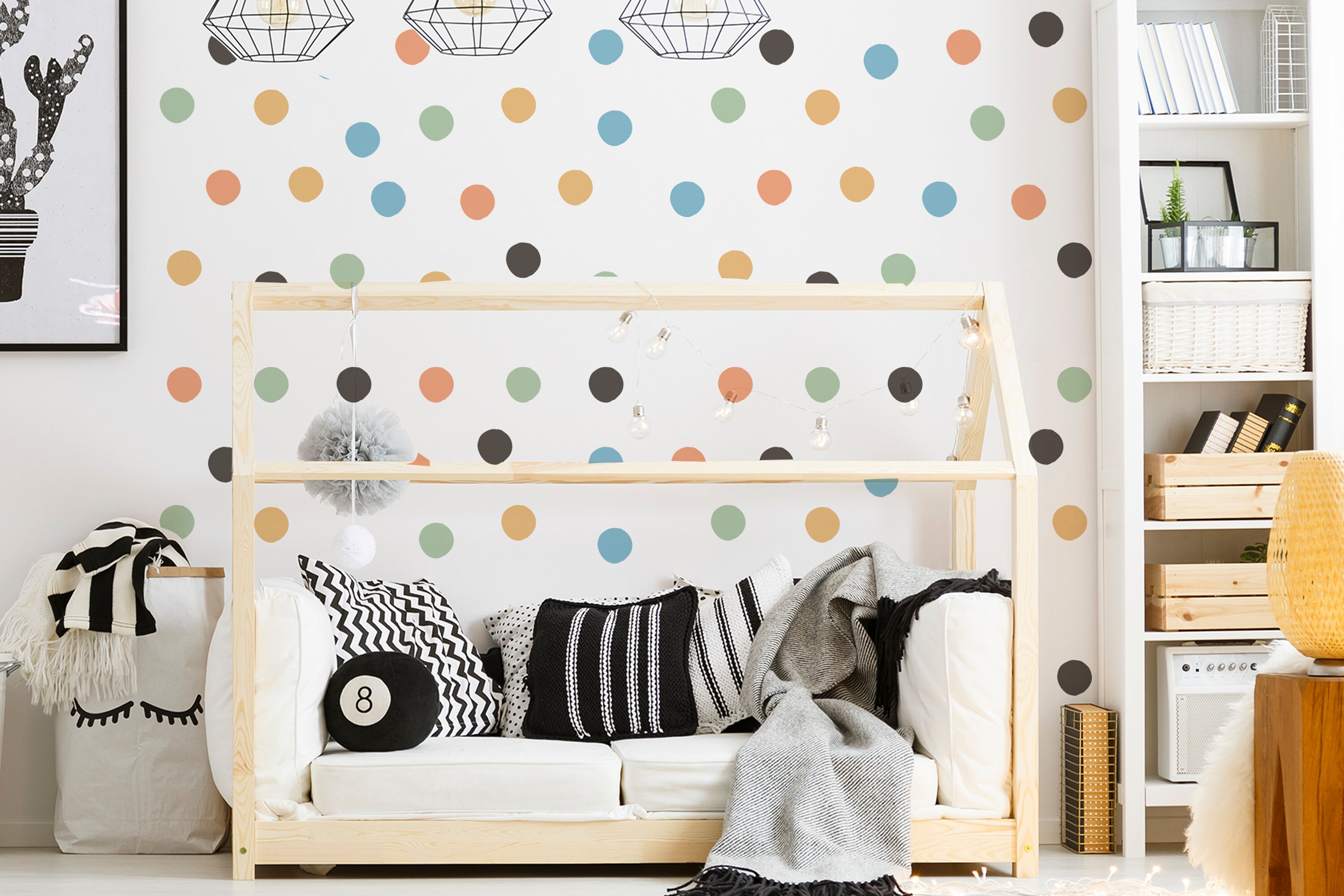Boho Polka Dot Wall Decals Hand Drawn Polka Dots Multi Color - Etsy