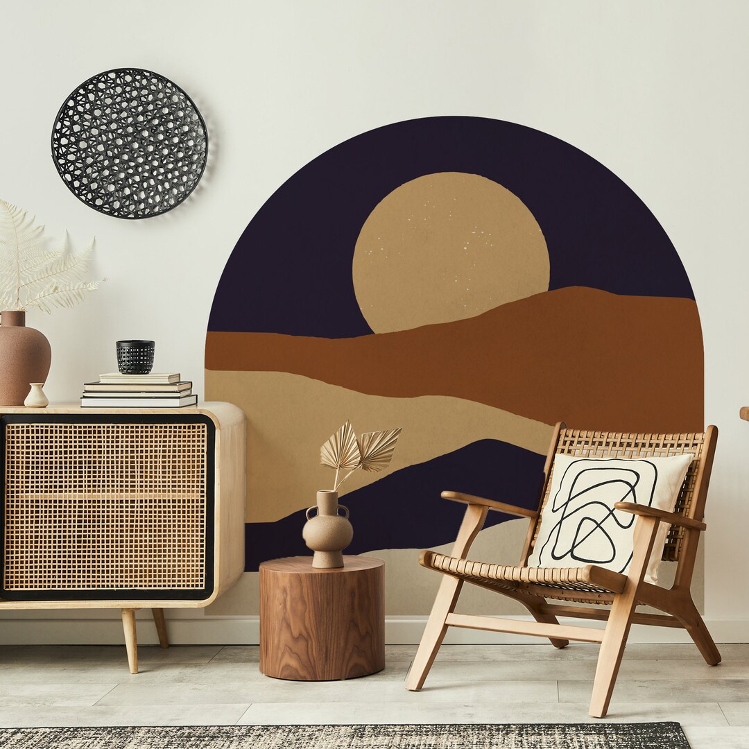 Boho Bed Arch Wall Decal: Abstract Sun Vinyl Sticker - Etsy
