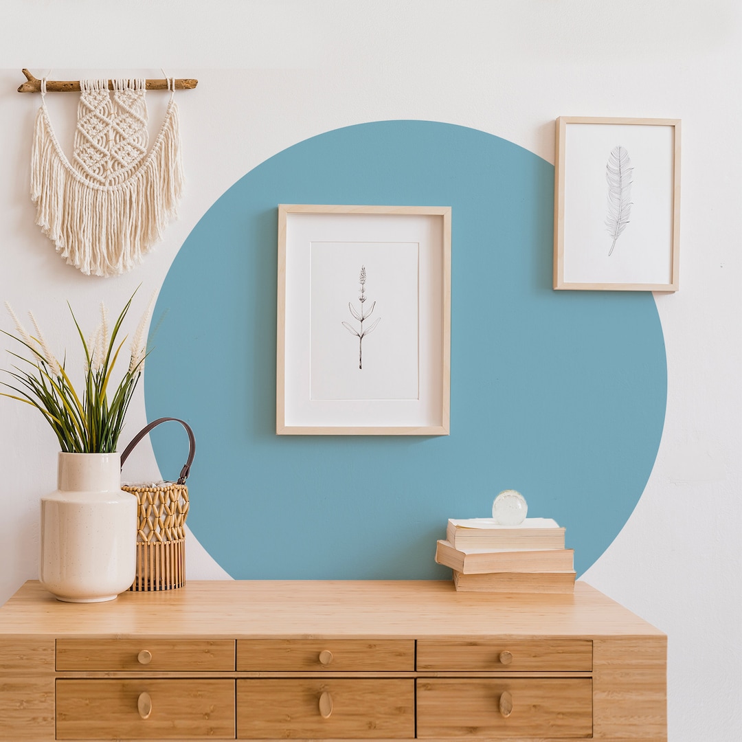 Large Circle Wall Decal, Adhesive Wallpaper, Scandinavian Decor ...