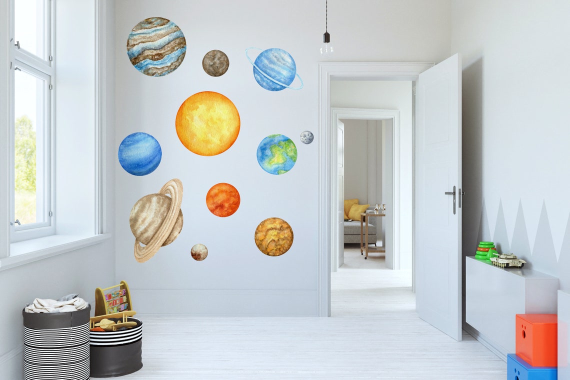 Solar System Wall Stickers Space Wall Sticker Planet Wall - Etsy UK