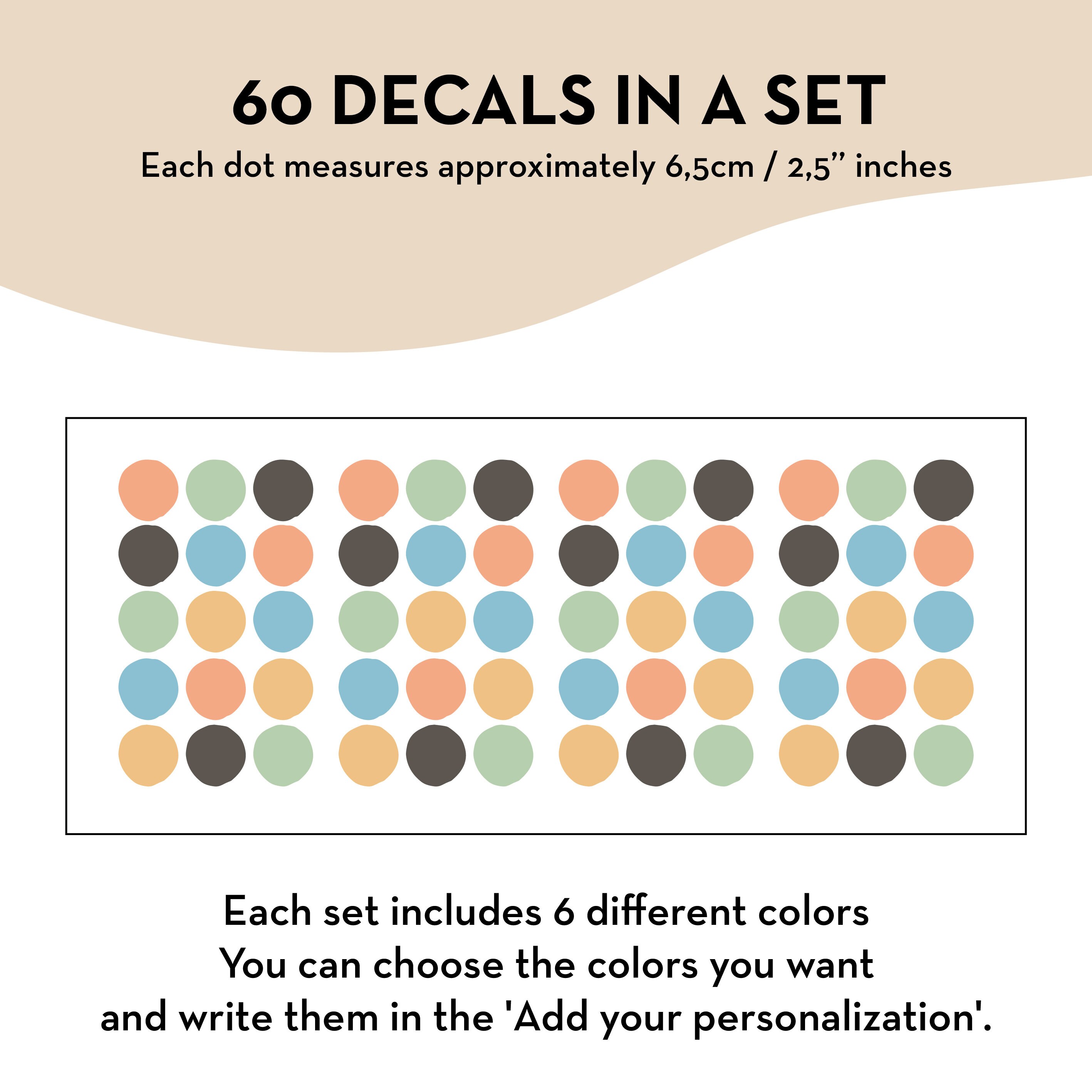 Boho Polka Dot Wall Decals Hand Drawn Polka Dots Multi Color - Etsy