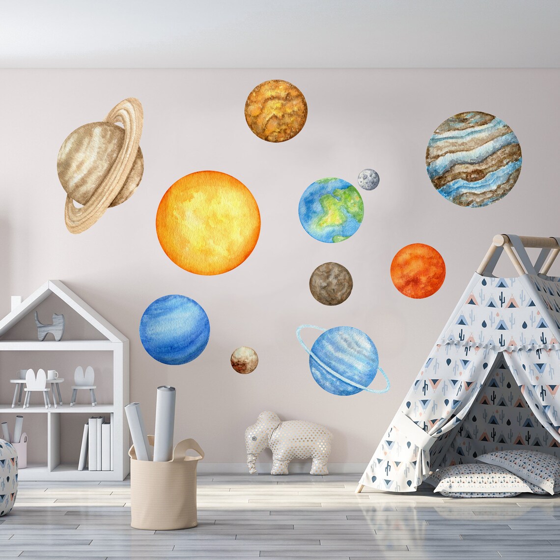 Solar System Wall Stickers Space Wall Sticker Planet Wall - Etsy UK