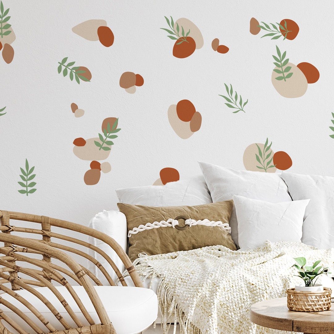 Greenery Wall Decals Color Spots Stickers Boho Wall Art - Etsy