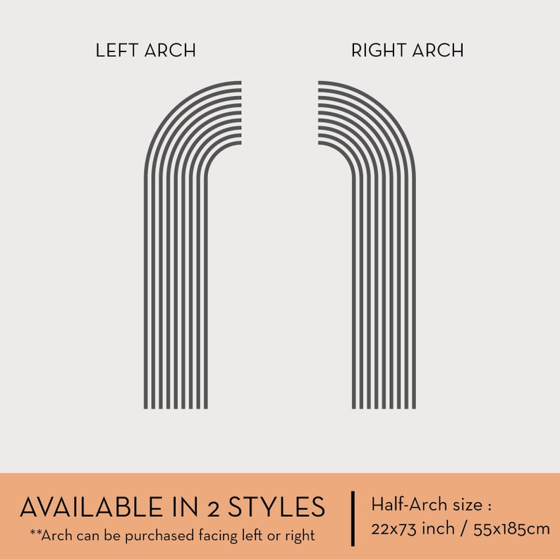 Half Arch Wall Decal Boho Wall Art Decal Abstract Home - Etsy